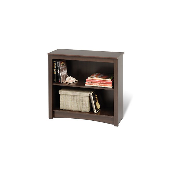 2 Shelf Wood Bookcase Shelf in 3 Laminate Color Espresso, Maple and Oak